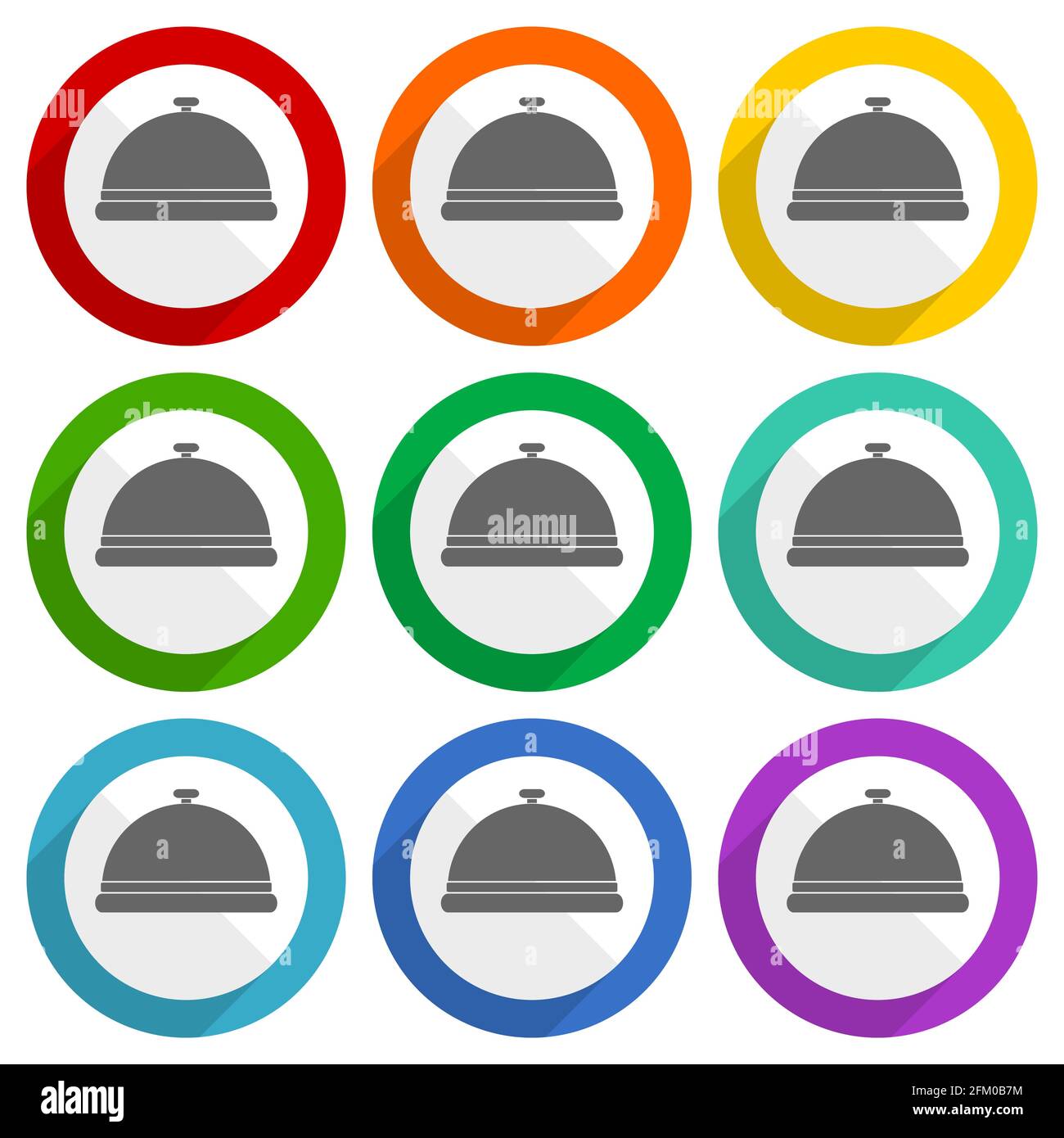 Restaurant, food service vector icons, set of colorful flat design ...