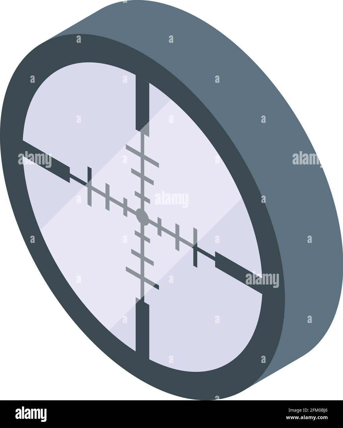 Sniper telescopic sight icon. Isometric of Sniper telescopic sight ...