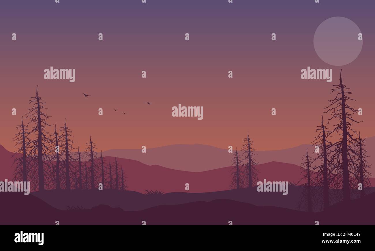 The beautiful panoramic twilight sky with extraordinary mountain views ...