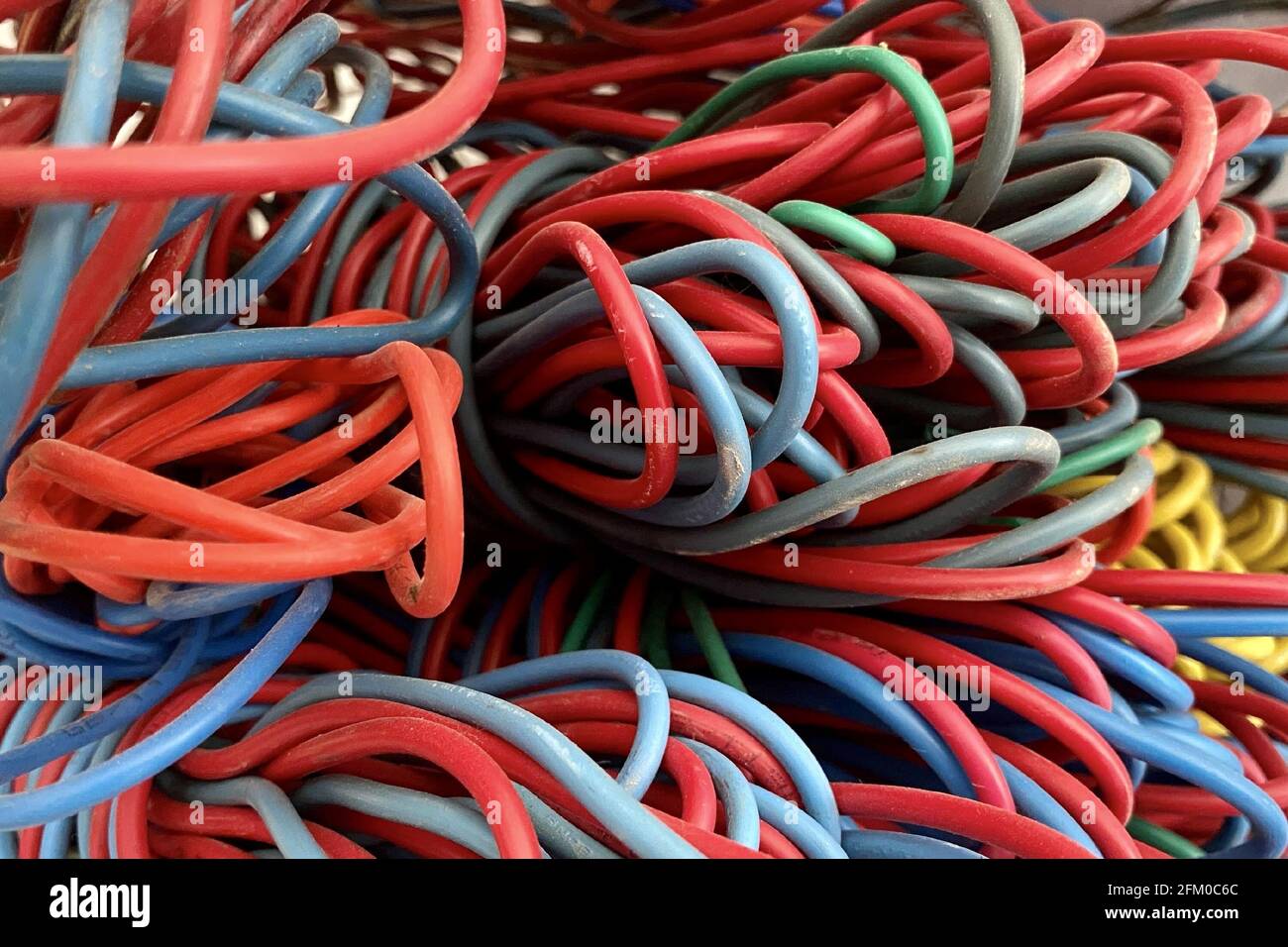 Many colorful electrical wires hi-res stock photography and images - Alamy