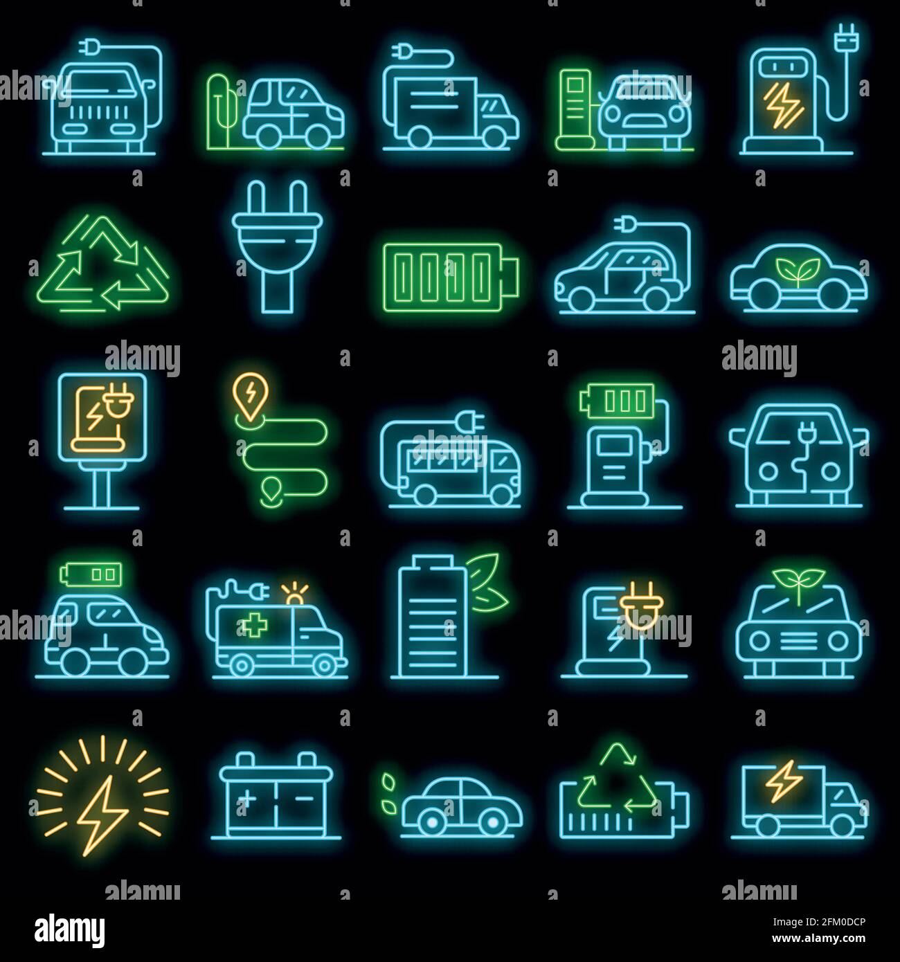 Electrical refueling icons set. Outline set of electrical refueling ...