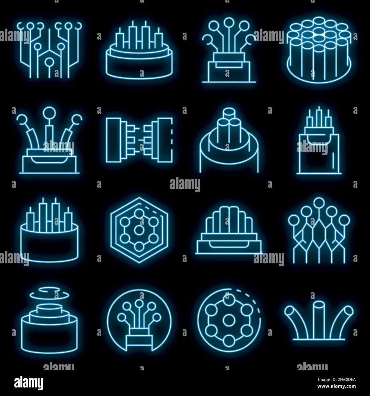 Optical fiber icons set. Outline set of optical fiber vector icons ...