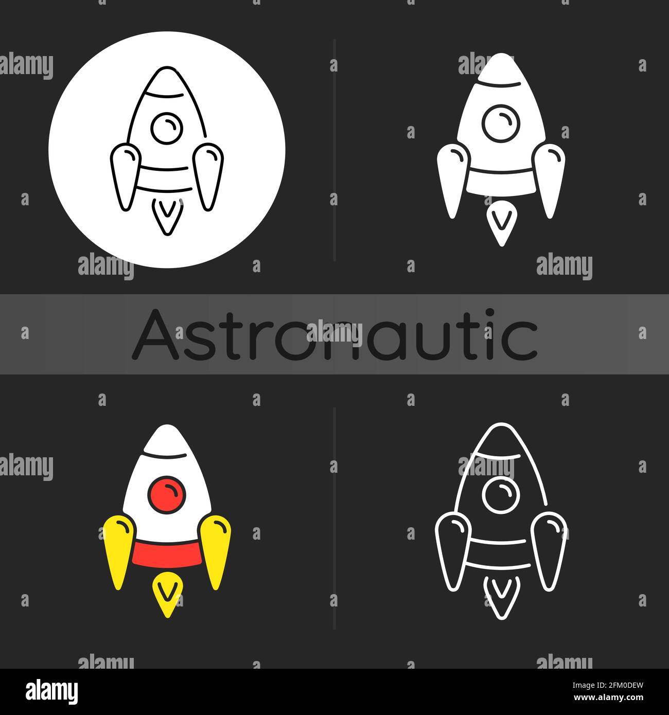Space rocket dark theme icon Stock Vector Image & Art - Alamy
