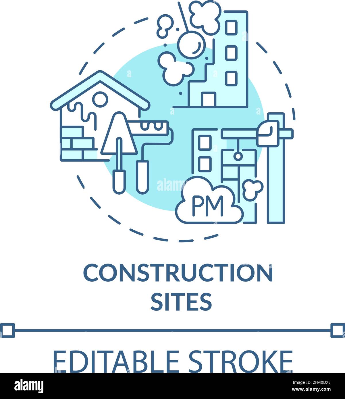 Icon construction excavator thin Cut Out Stock Images & Pictures - Alamy