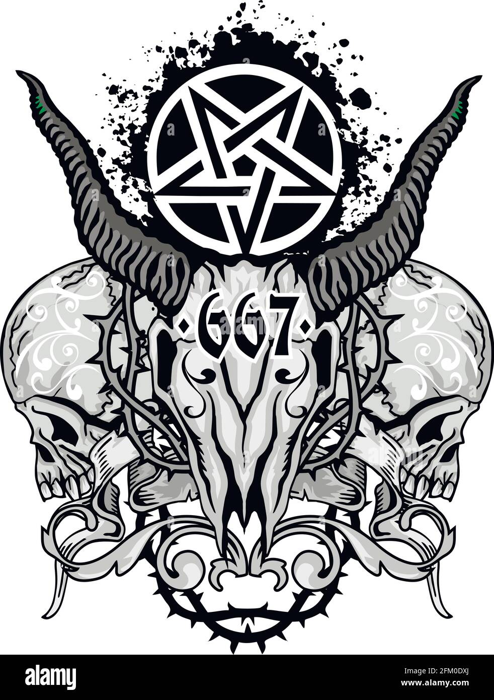 Gothic sign with skull, grunge vintage design t shirts Stock Vector ...