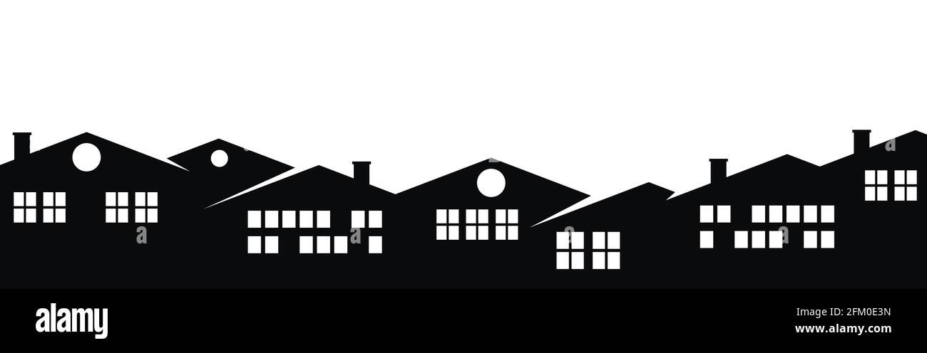 Black silhouette of suburb Stock Vector Image & Art - Alamy