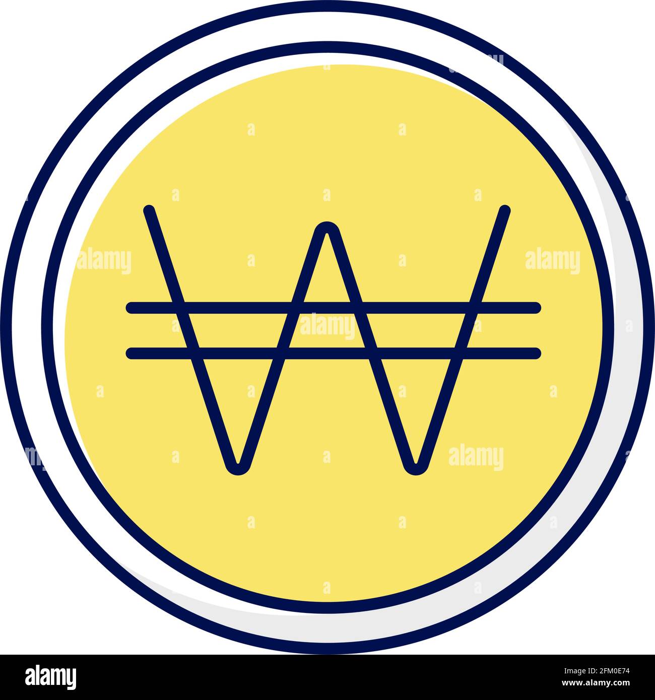 Korean won RGB color icon Stock Vector Image & Art - Alamy