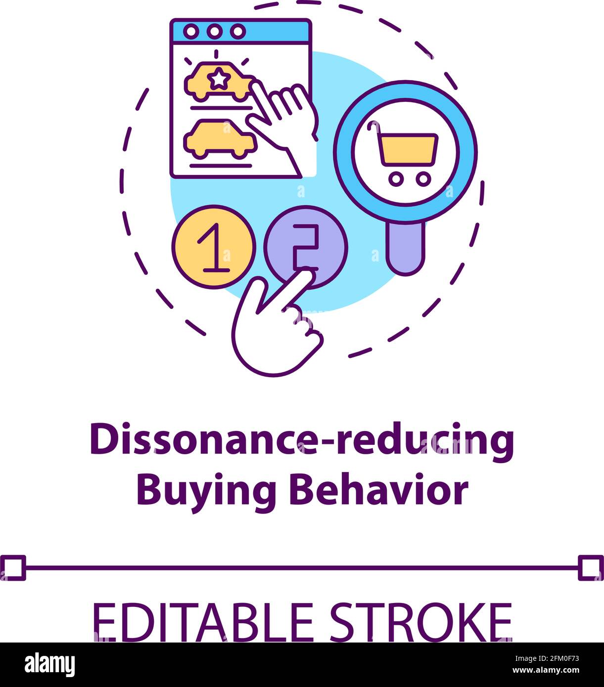 Dissonance-reducing buying behavior concept icon Stock Vector Image ... Dissonance-reducing buying behavior concept icon Stock Vector Image ...
