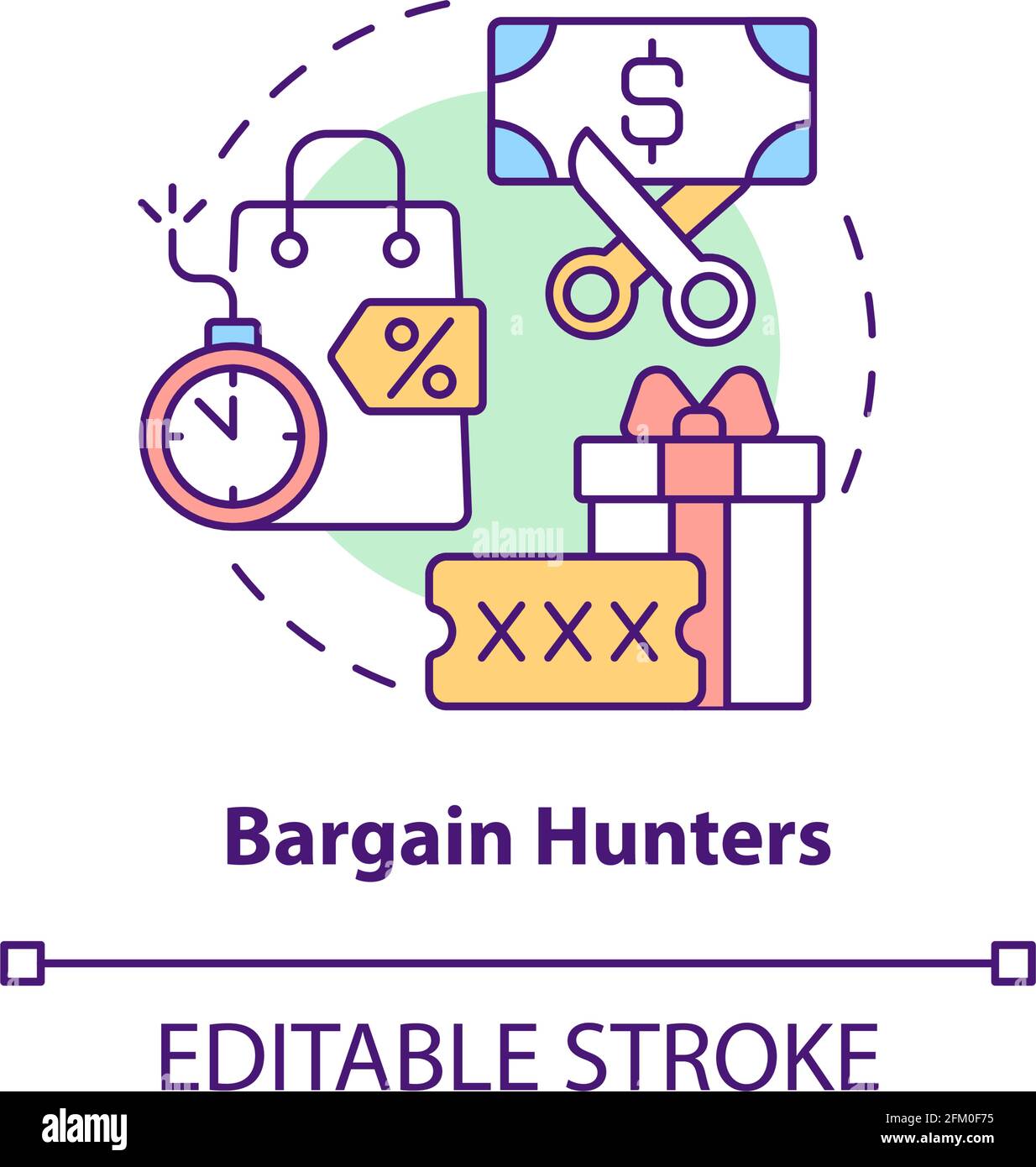 Bargain hunters concept icon Stock Vector Image & Art - Alamy