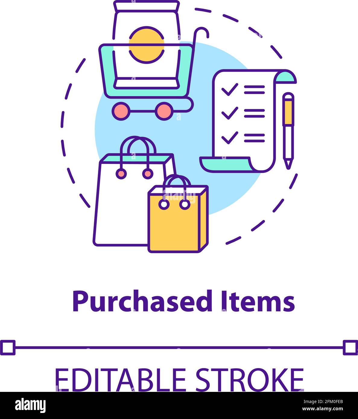 Purchased items concept icon Stock Vector Image & Art - Alamy