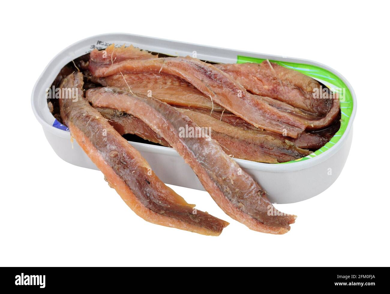 Tinned anchovy fish fillets isolated on a white background Stock Photo ...