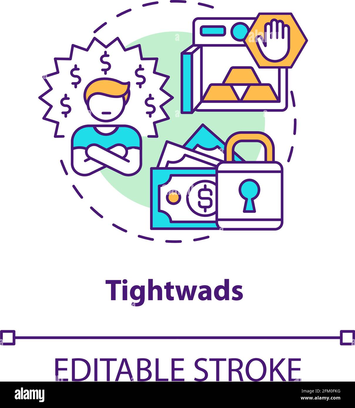 Tightwads concept icon Stock Vector Image & Art - Alamy