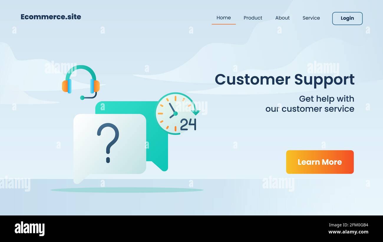 customer support campaign for web website home homepage landing ...