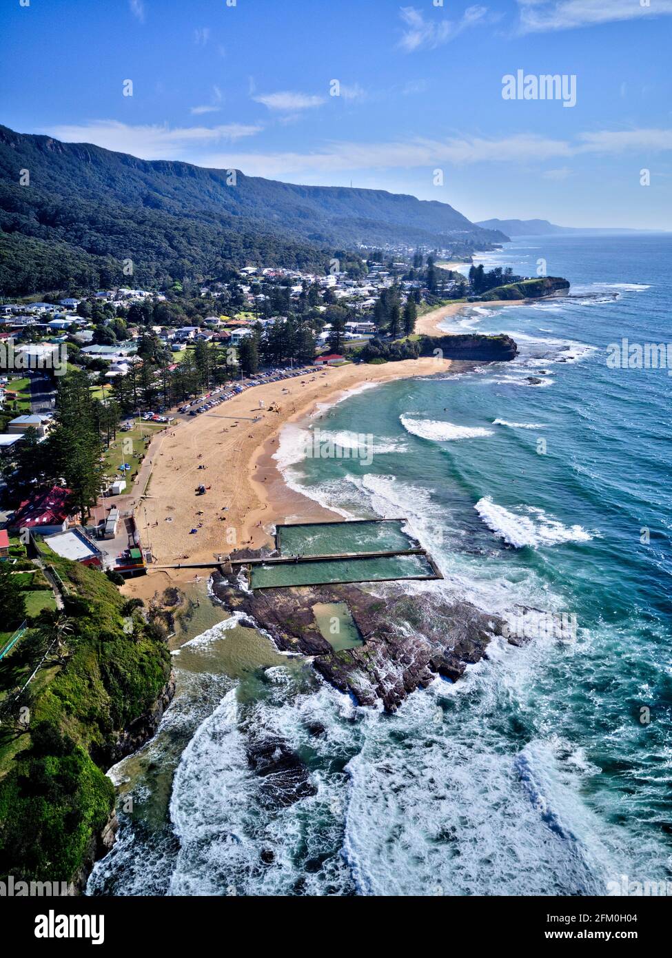 Aerial of Austinmer a coastal village just north of Wollongong New ...