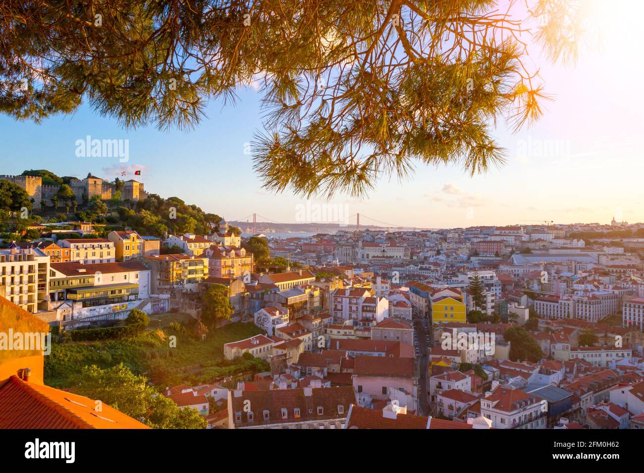 Panorama with a view over Lisbon, the capital of Portugal Stock Photo ...