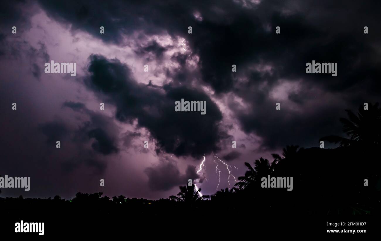 Lightning in village Stock Photo - Alamy