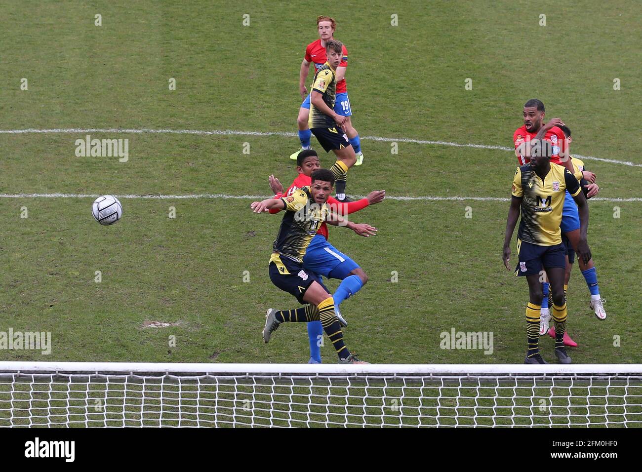 Angelo Balanta of Dagenham and Redbridge scores the third goal for his ...