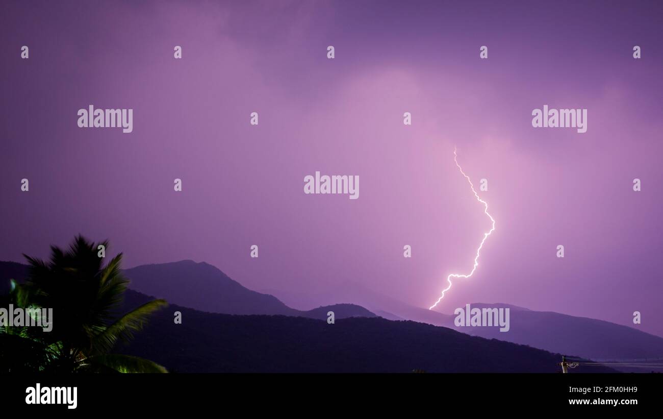 Lightning in village Stock Photo - Alamy