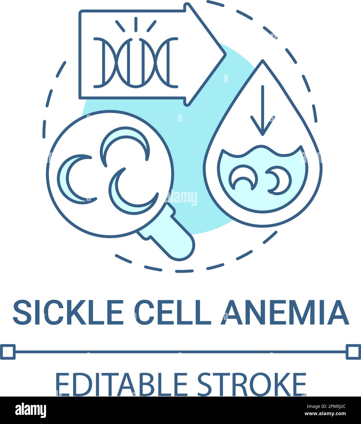 Sickle cell anemia blue concept icon Stock Vector Image & Art - Alamy