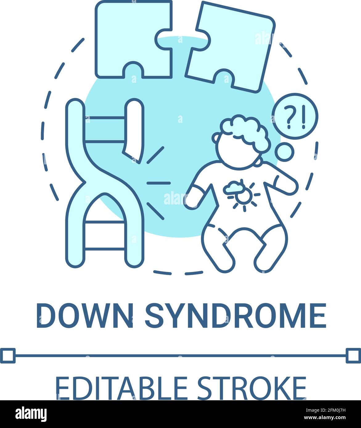 Down syndrome blue concept icon Stock Vector Image & Art - Alamy