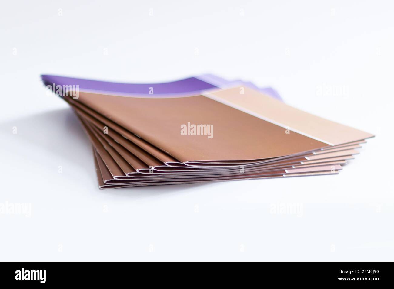 printed brochures with saddle stitching from the printing house Stock ...