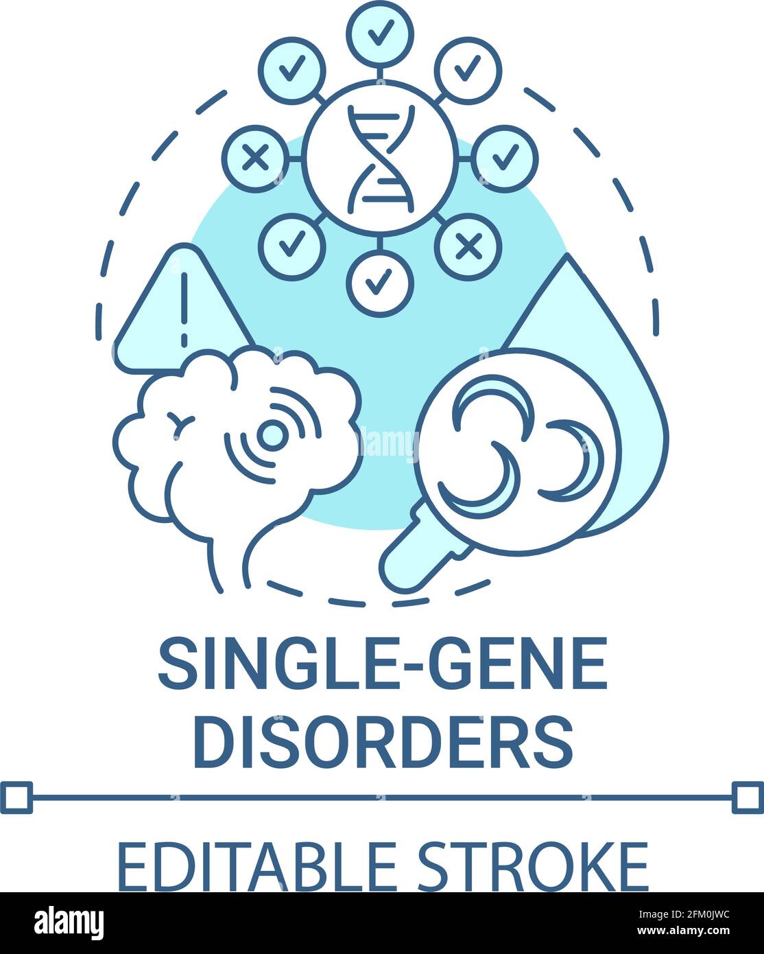 Single gene disorders blue concept icon Stock Vector Image & Art - Alamy