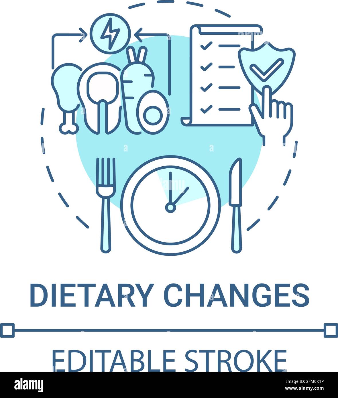 Dietary changes blue concept icon Stock Vector Image & Art - Alamy