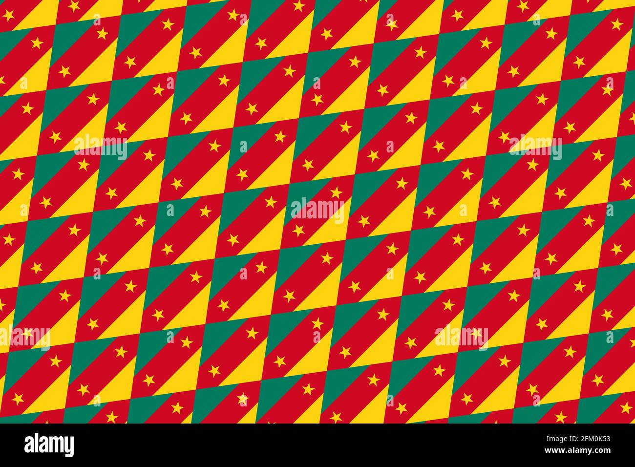 Simple geometric pattern in the colors of the national flag of Cameroon ...