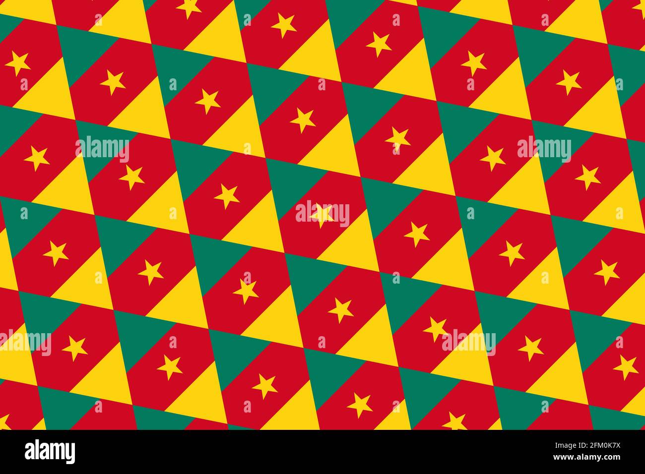 Simple geometric pattern in the colors of the national flag of Cameroon ...