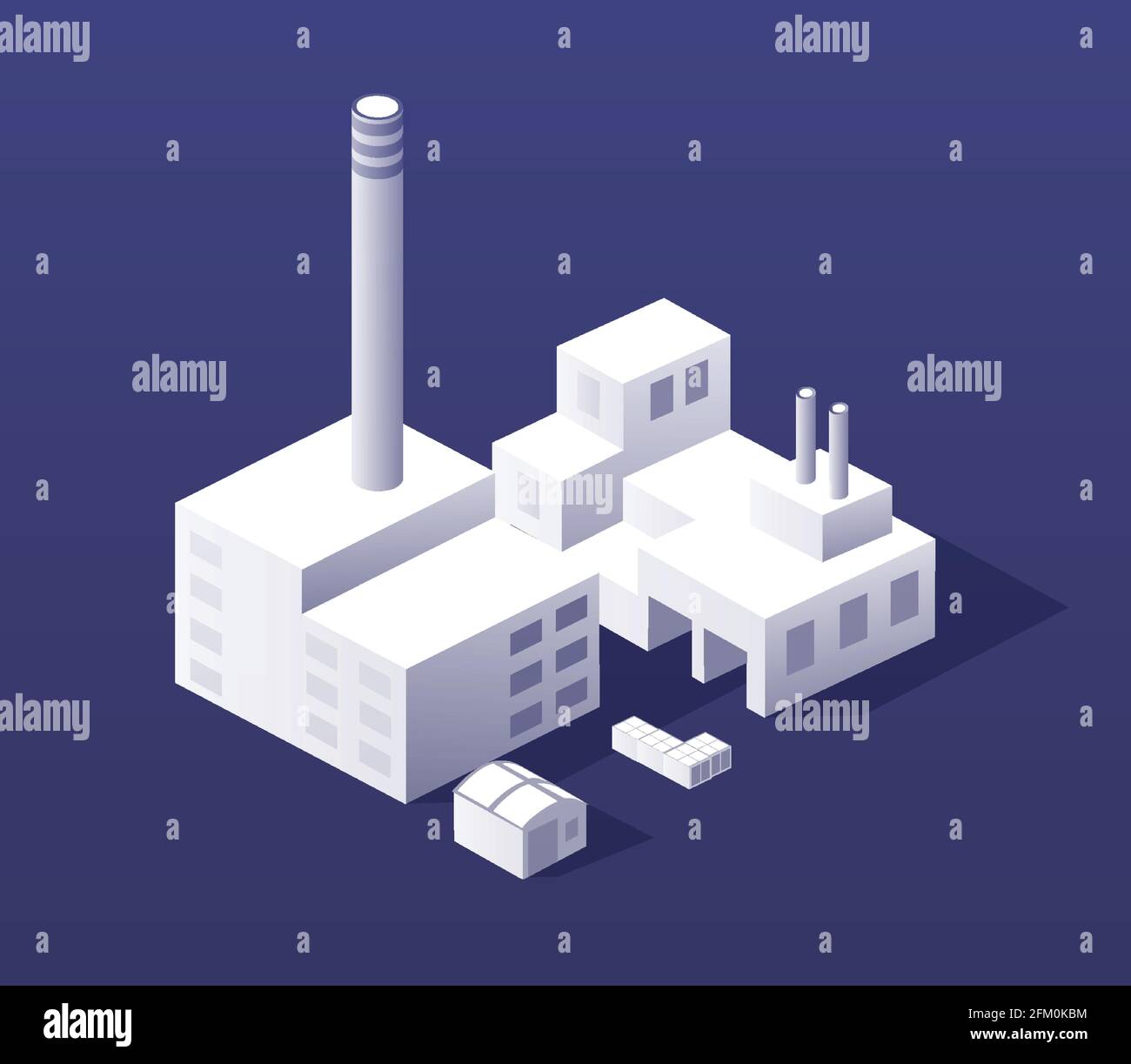 The isometric factory plant city from industrial building vector ...