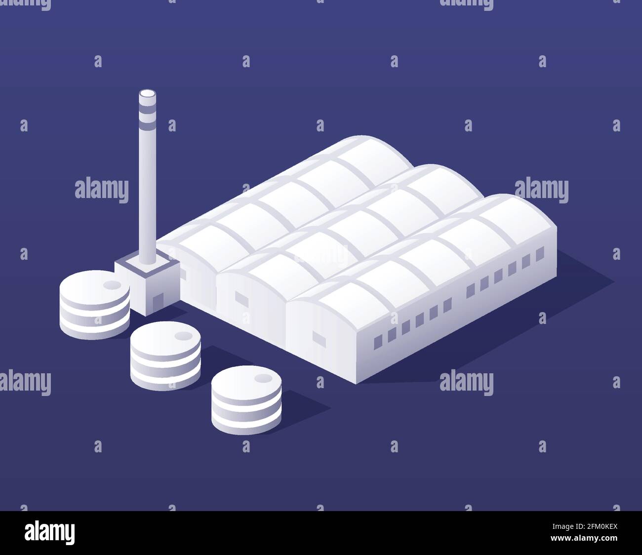 The isometric factory plant city from industrial building vector ...