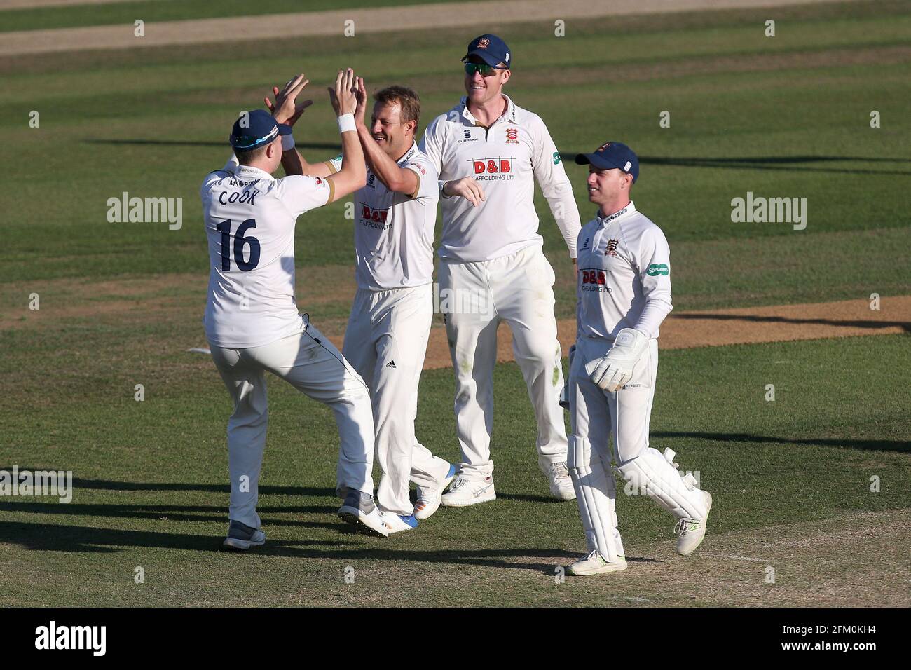 Neil Wagner of Essex celebrates taking the wicket of George Bartlett ...