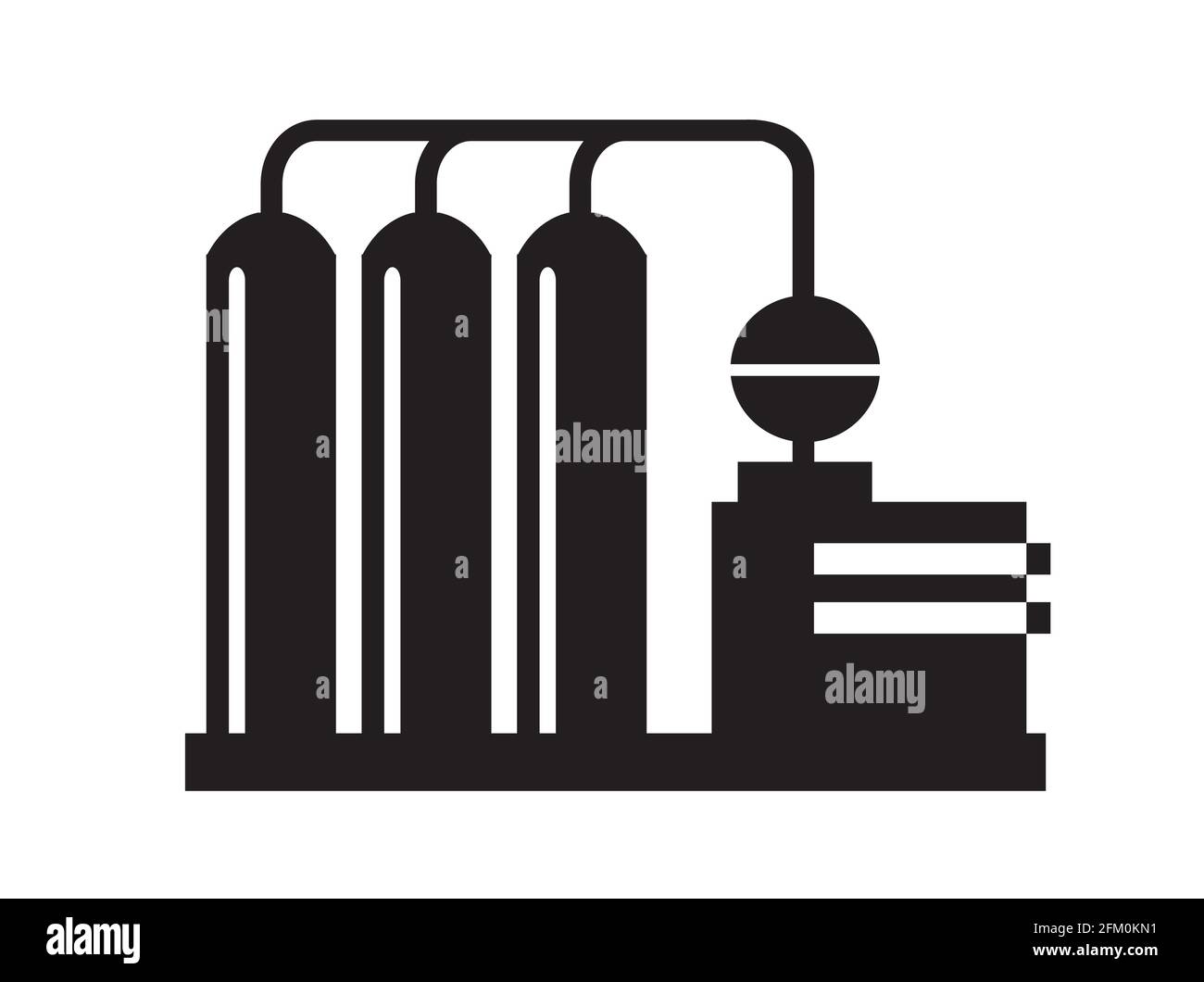 Oil well silhouette industrial facility logo urban Stock Vector Image ...