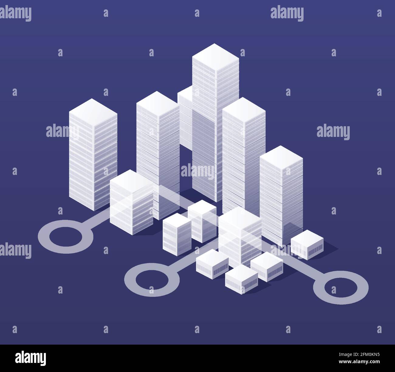 The isometric city with skyscraper from urban building vector ...