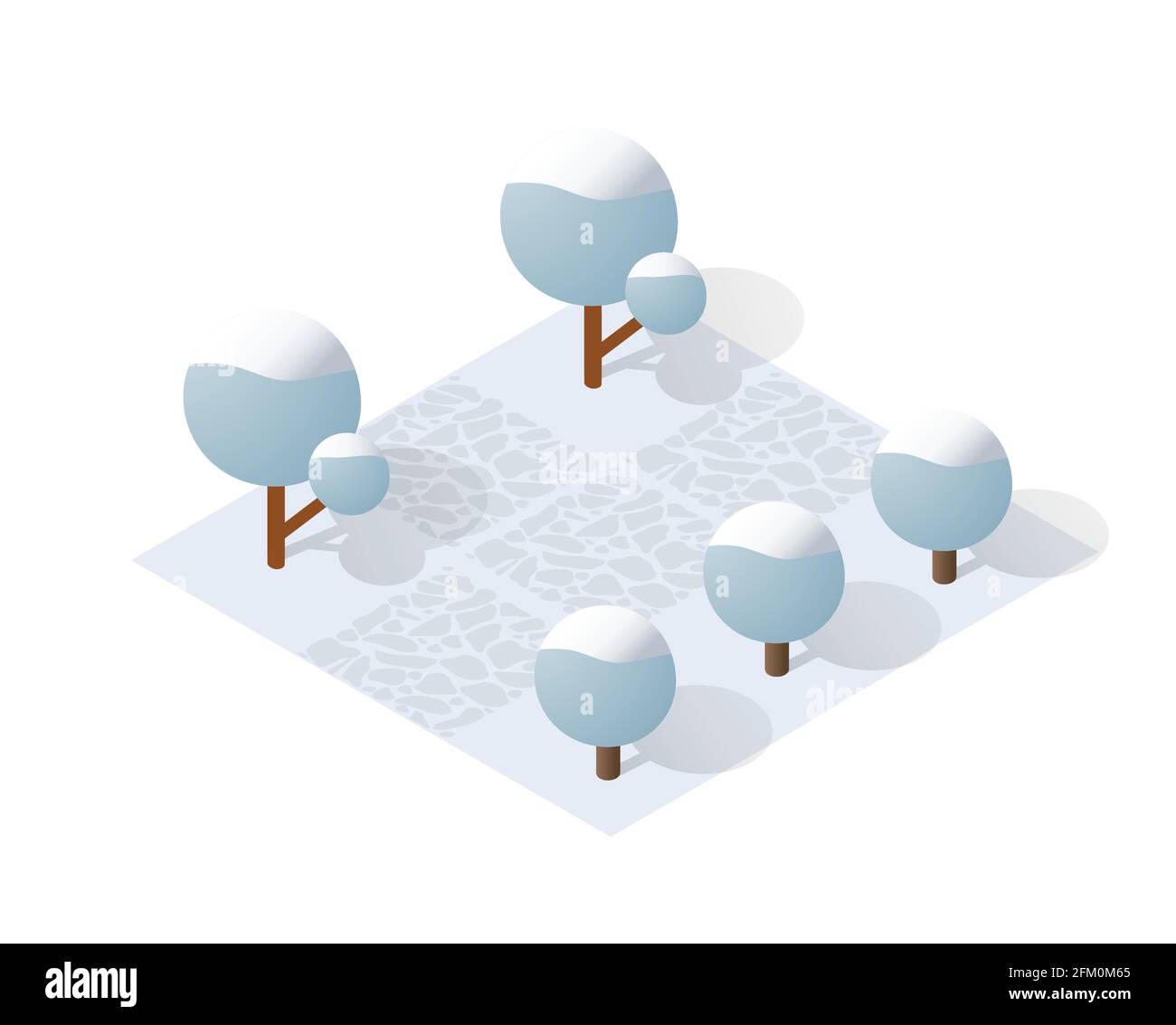 Snowy park trees Cut Out Stock Images & Pictures - Alamy