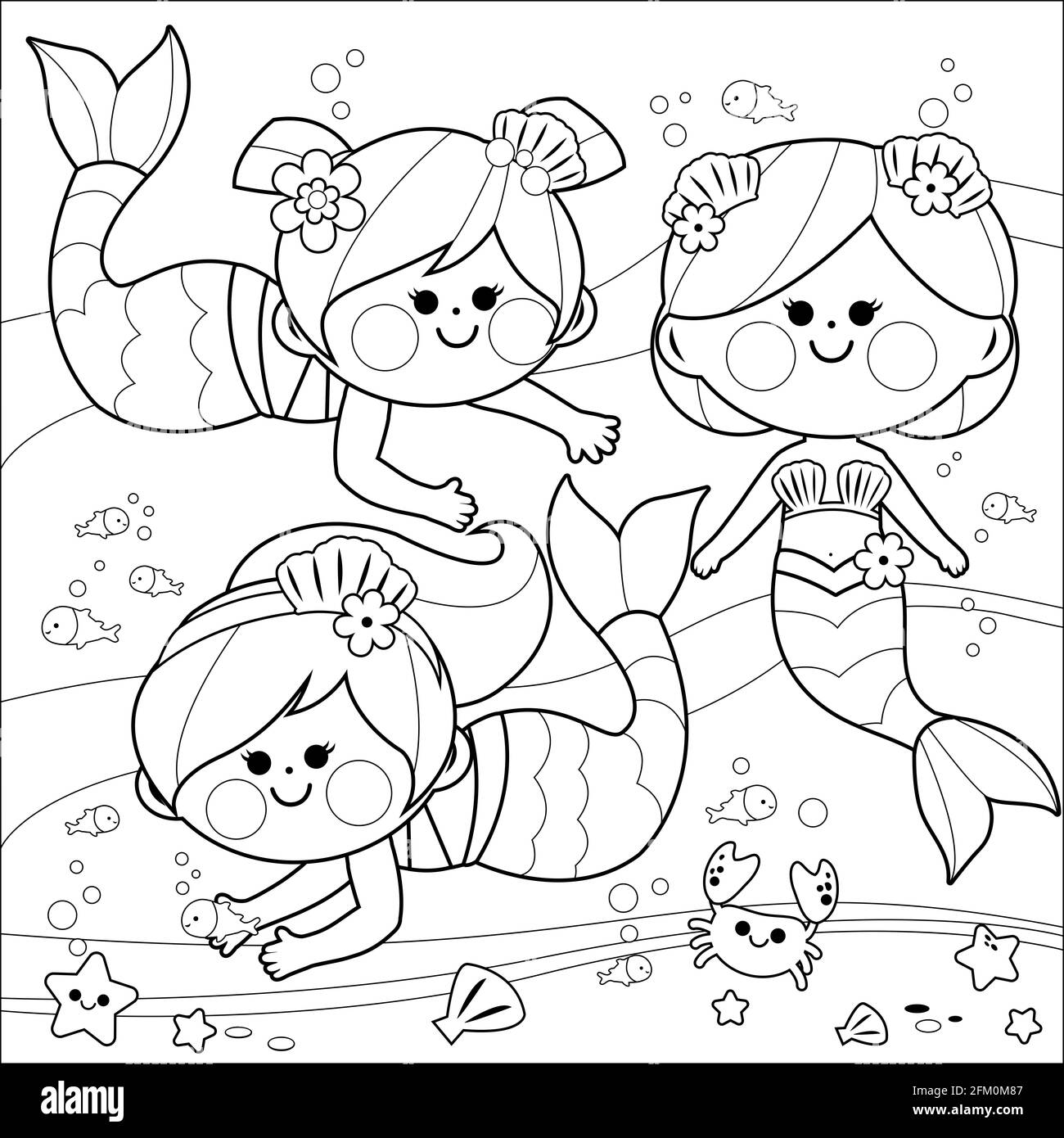 Coloring page mermaid hi-res stock photography and images - Alamy
