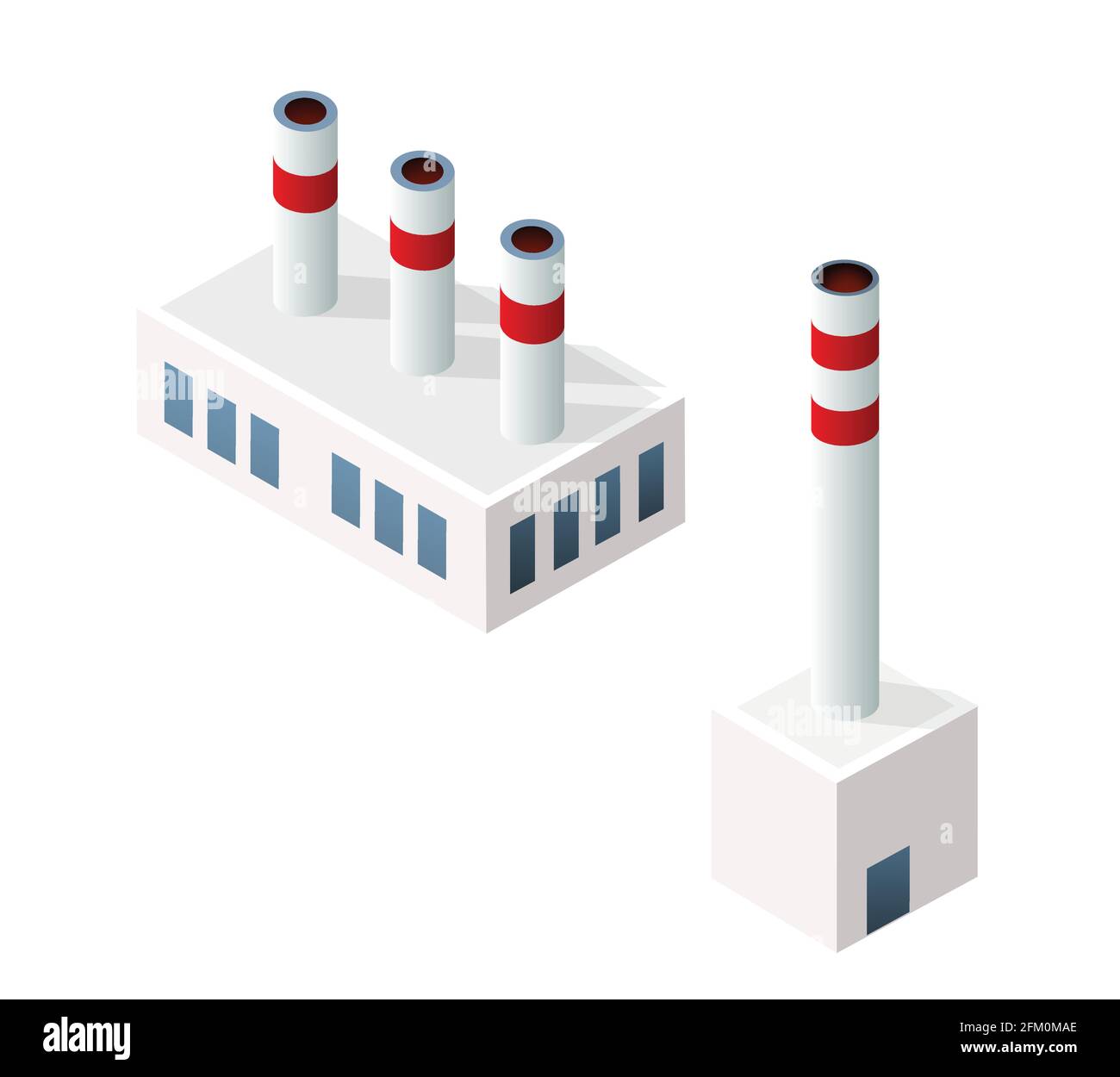Isometric 3D city module industrial urban factory Stock Vector Image ...