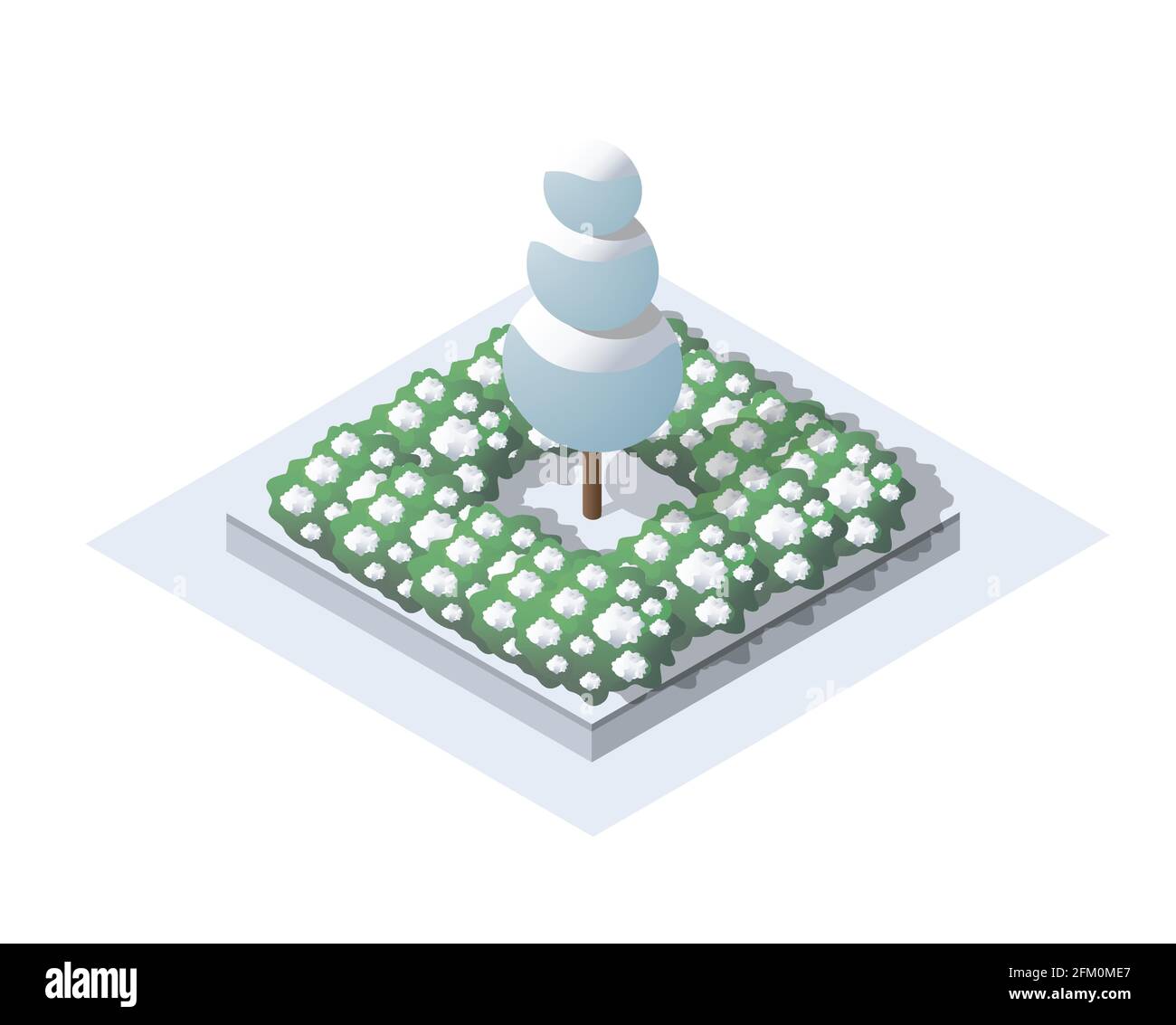 Isometric Winter Park with snow, trees Stock Vector Image & Art - Alamy