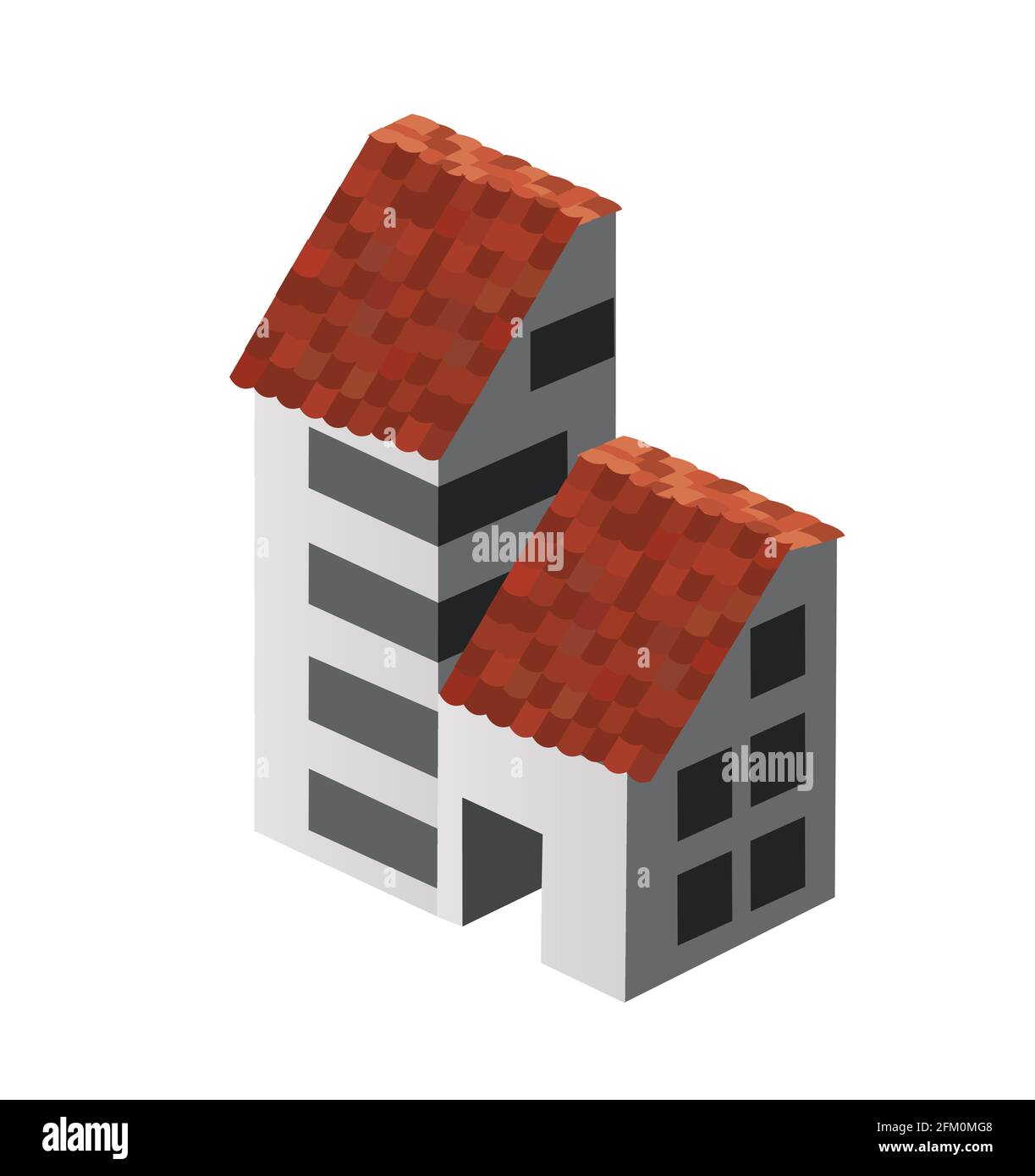 White modern apartment block Stock Vector Images - Alamy