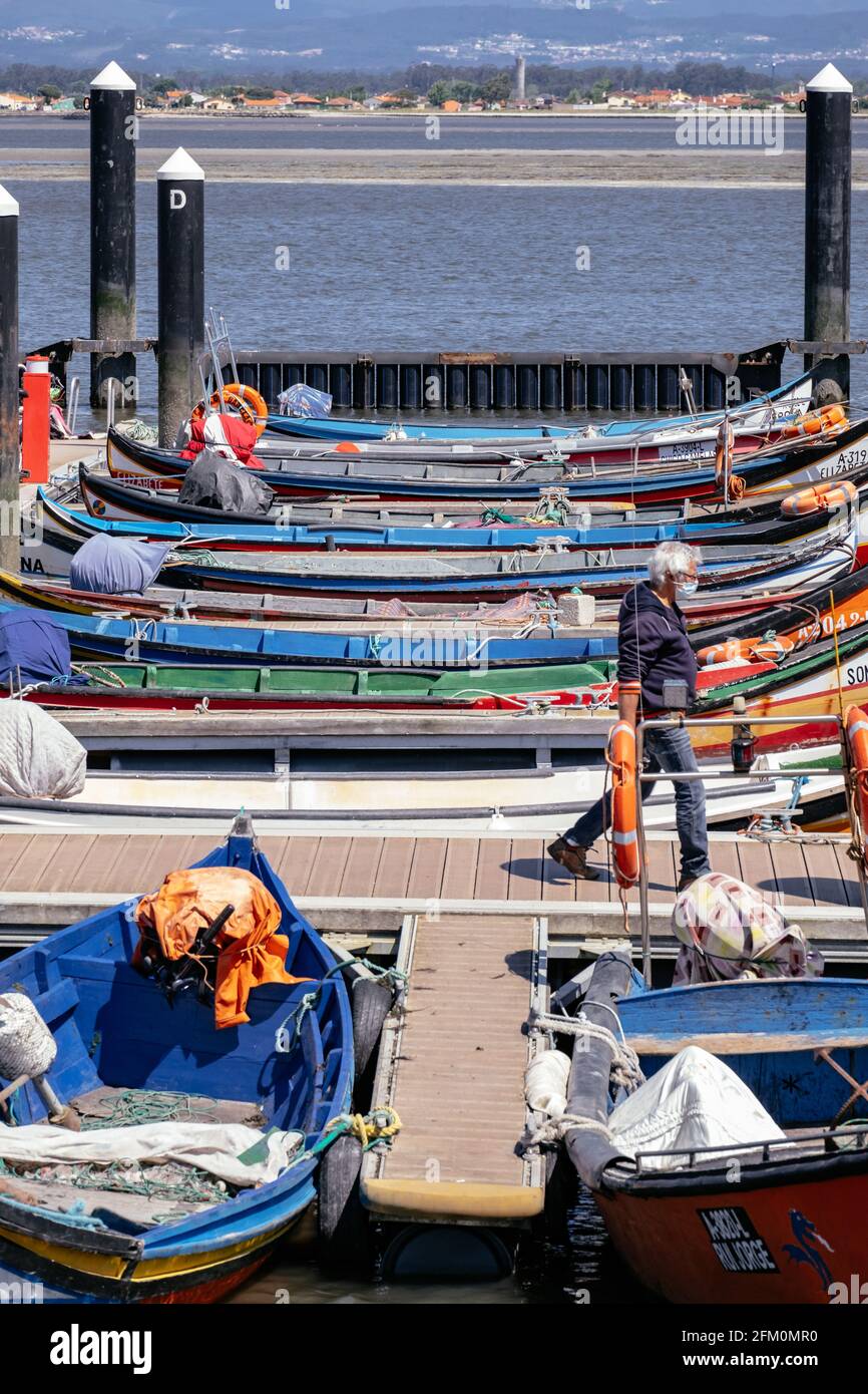 Traditional "Moliceiro" Boats used by Fisherman in an harbour - Ria de ...