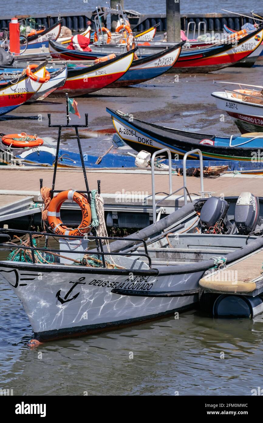 Traditional "Moliceiro" Boats used by Fisherman in an harbour - Ria de ...