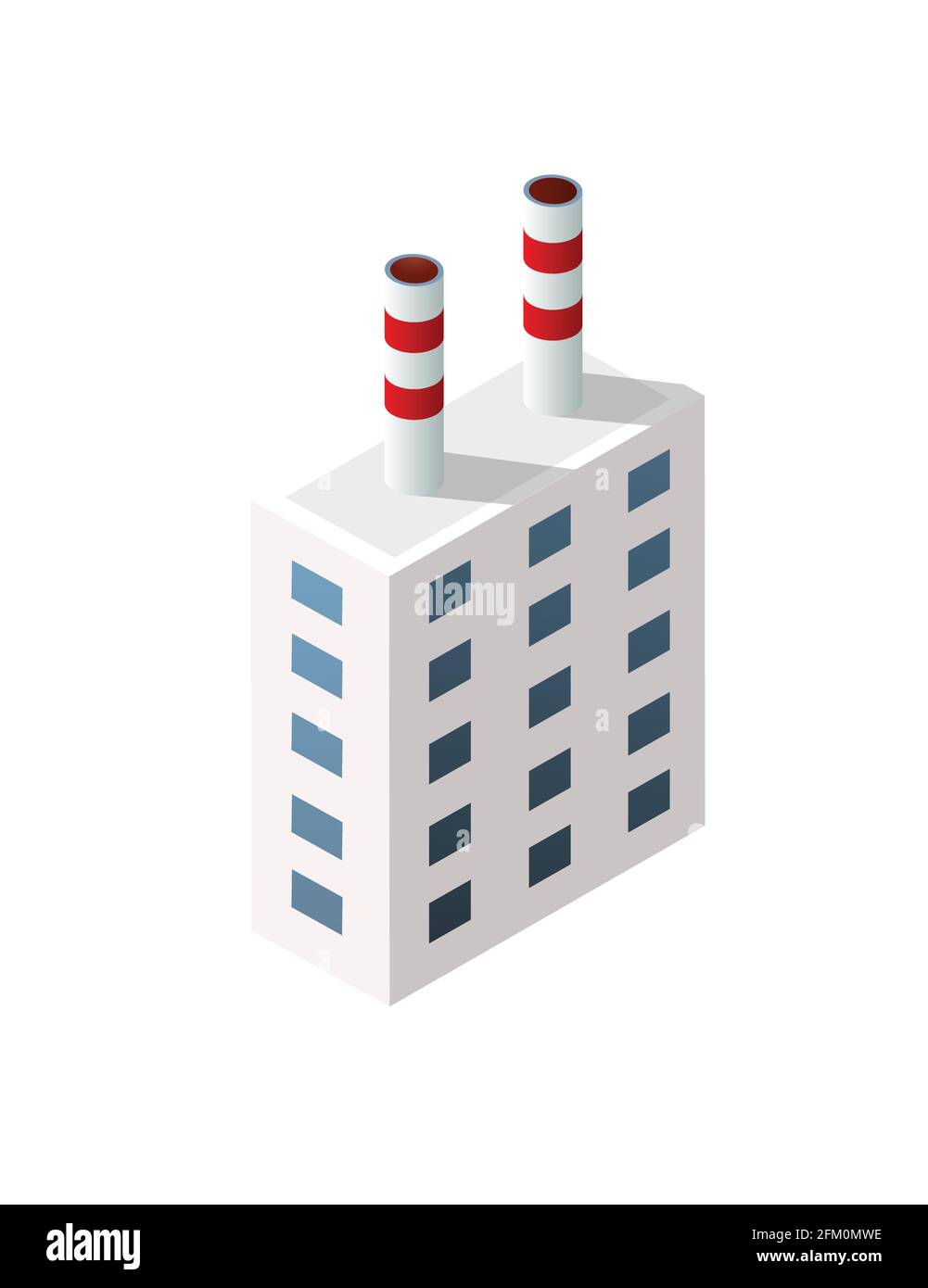 Isometric 3D city module industrial urban factory Stock Vector Image ...