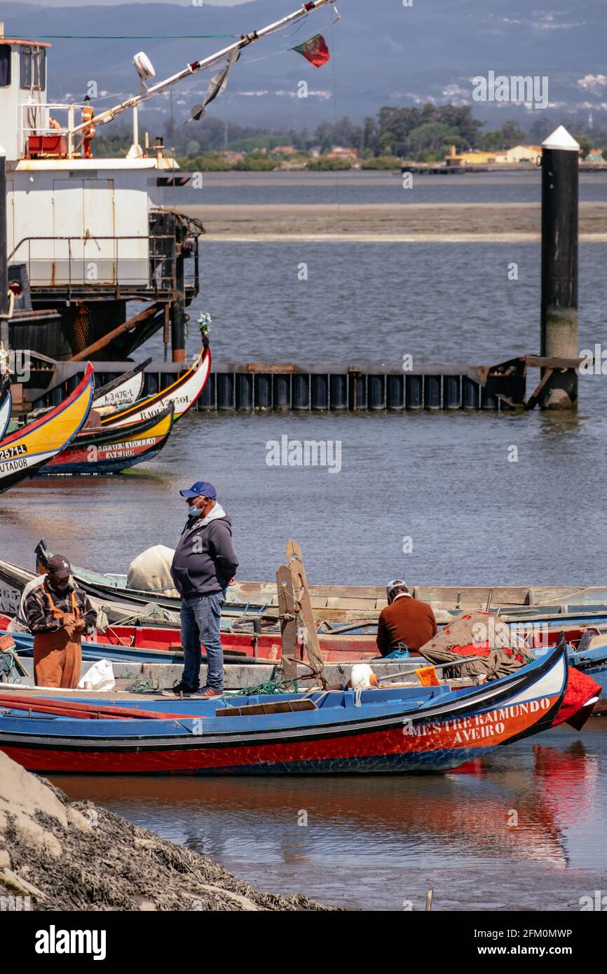 Traditional "Moliceiro" Boats used by Fisherman in an harbour - Ria de ...