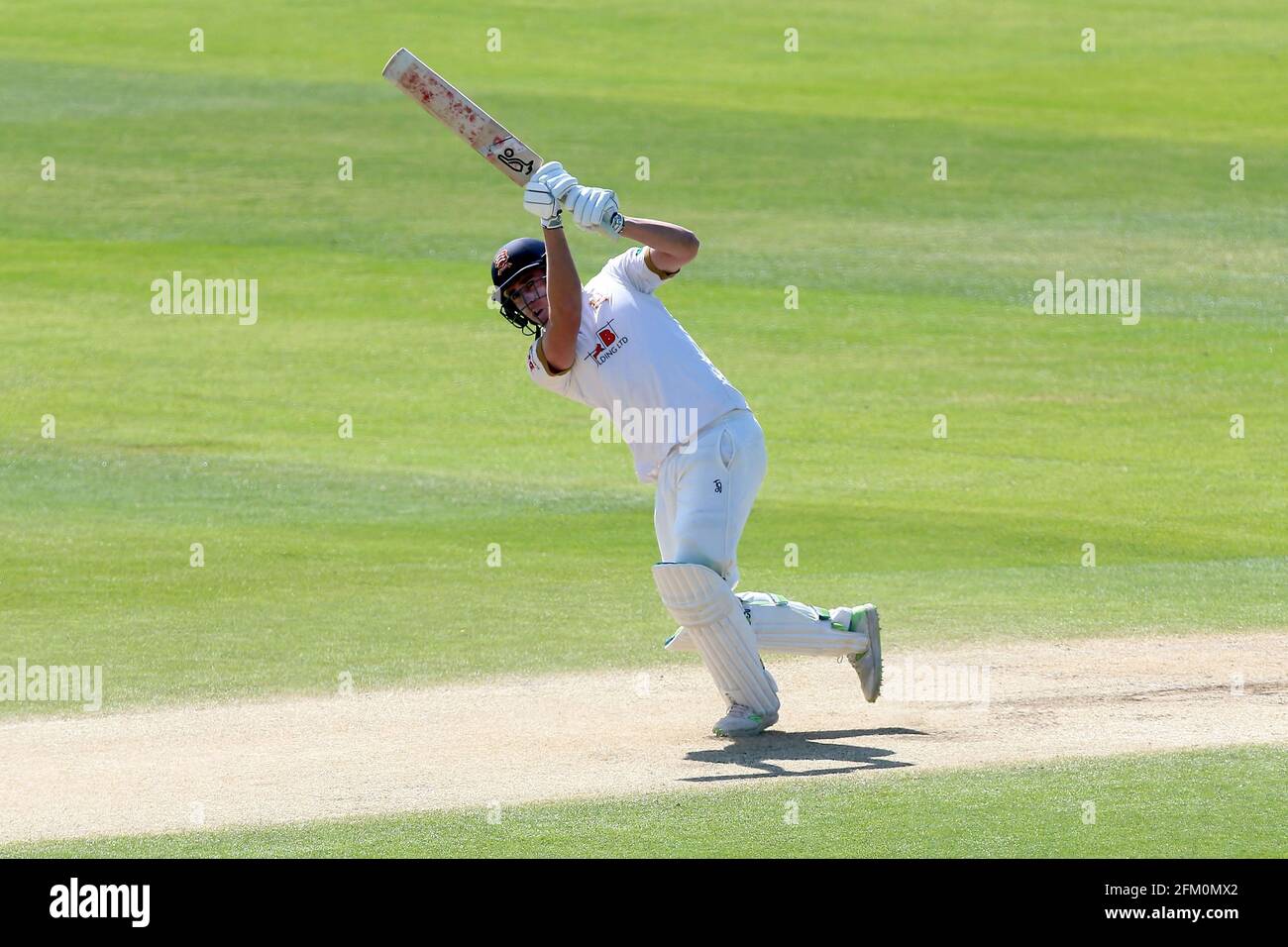 Daniel Lawrence of Essex hits out during Essex CCC vs Yorkshire CCC ...