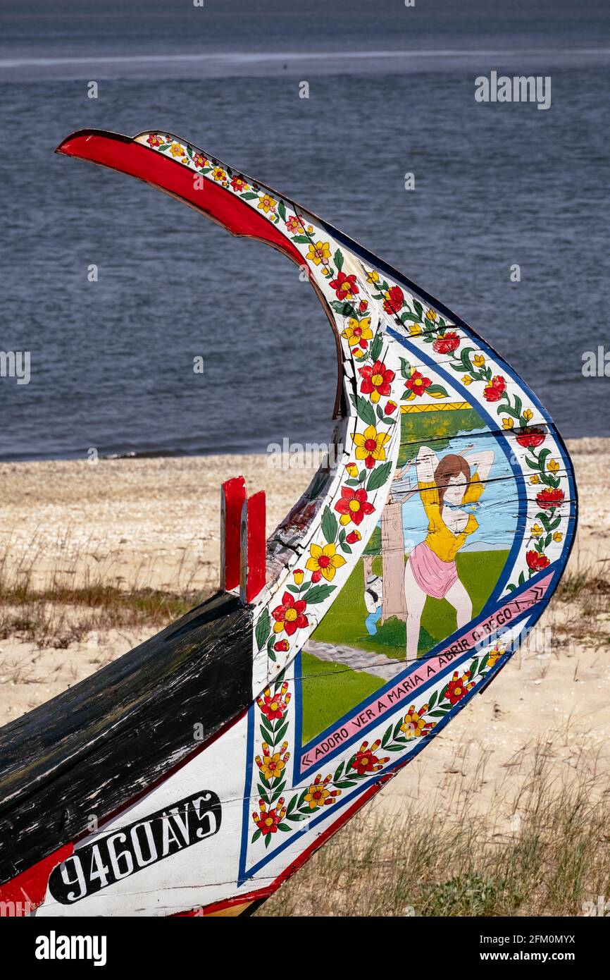 Details of the Traditional "Moliceiro" Boats used by Fisherman in Ria ...