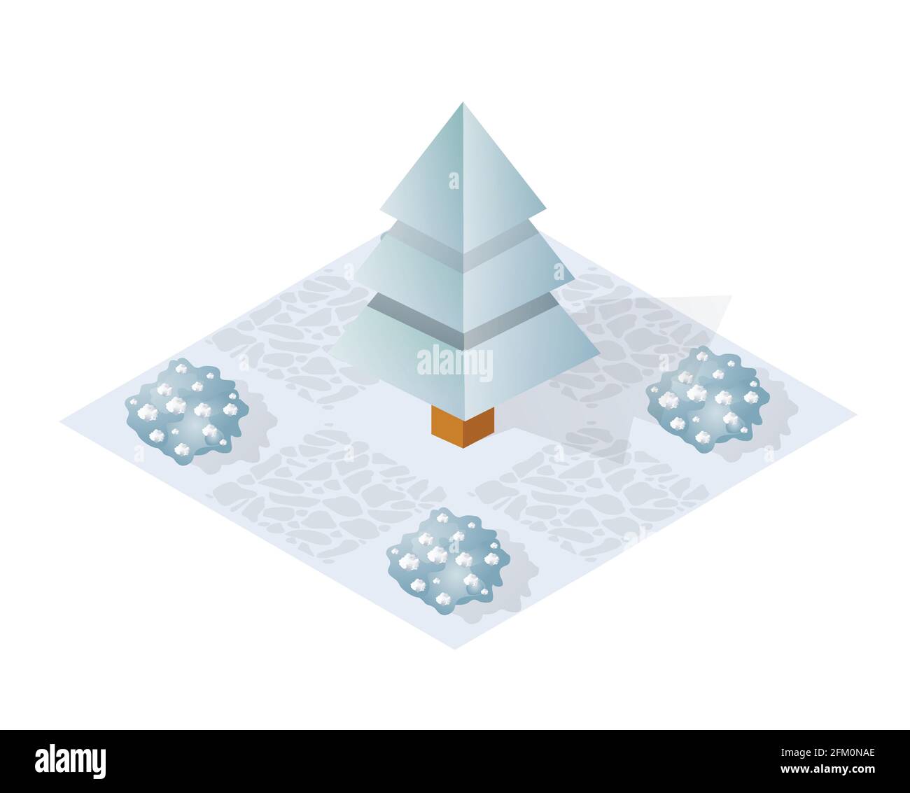 Isometric Winter Park with snow, trees Stock Vector Image & Art - Alamy