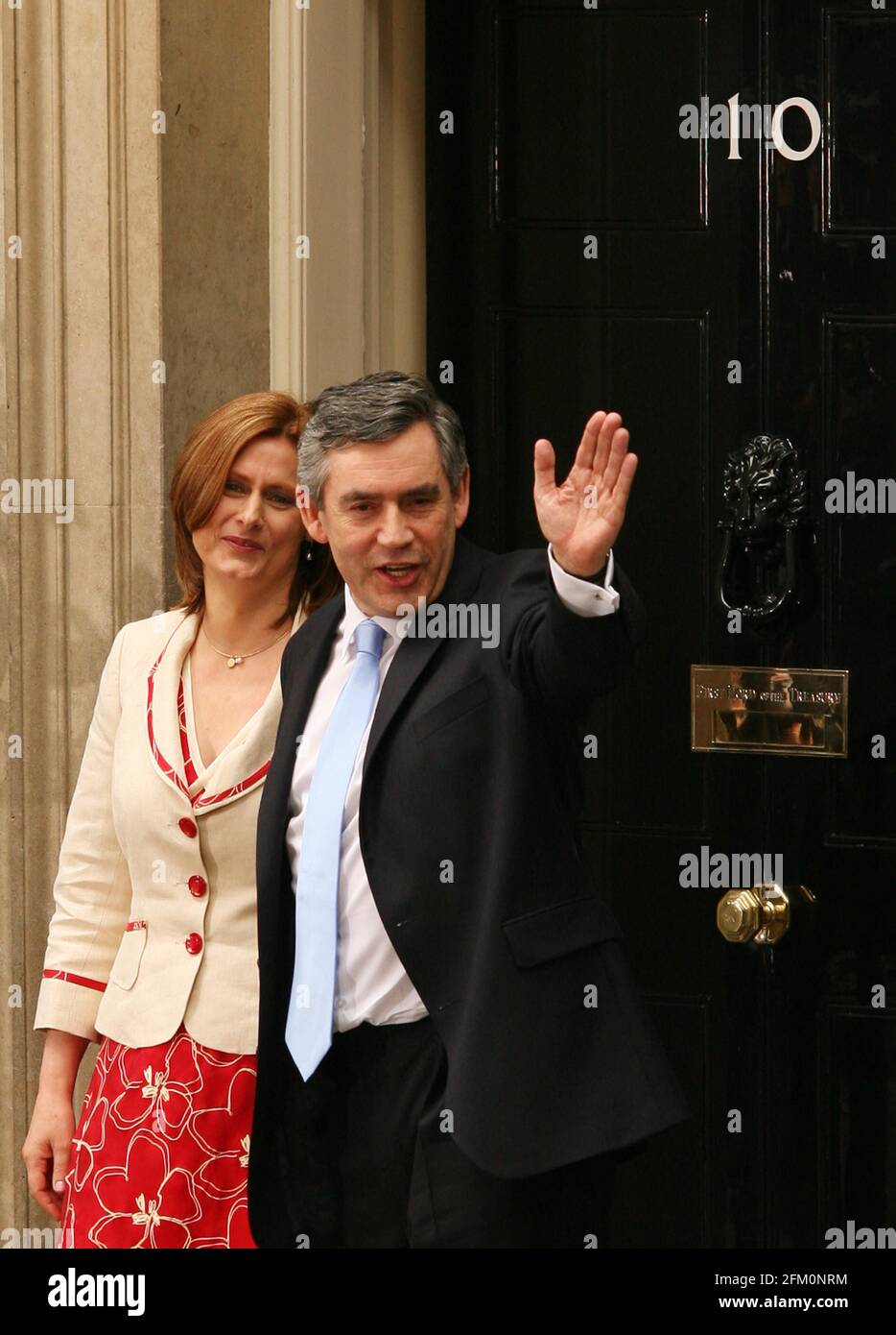 Gordon Brown arrives in Downing street on his first day as Britians new ...