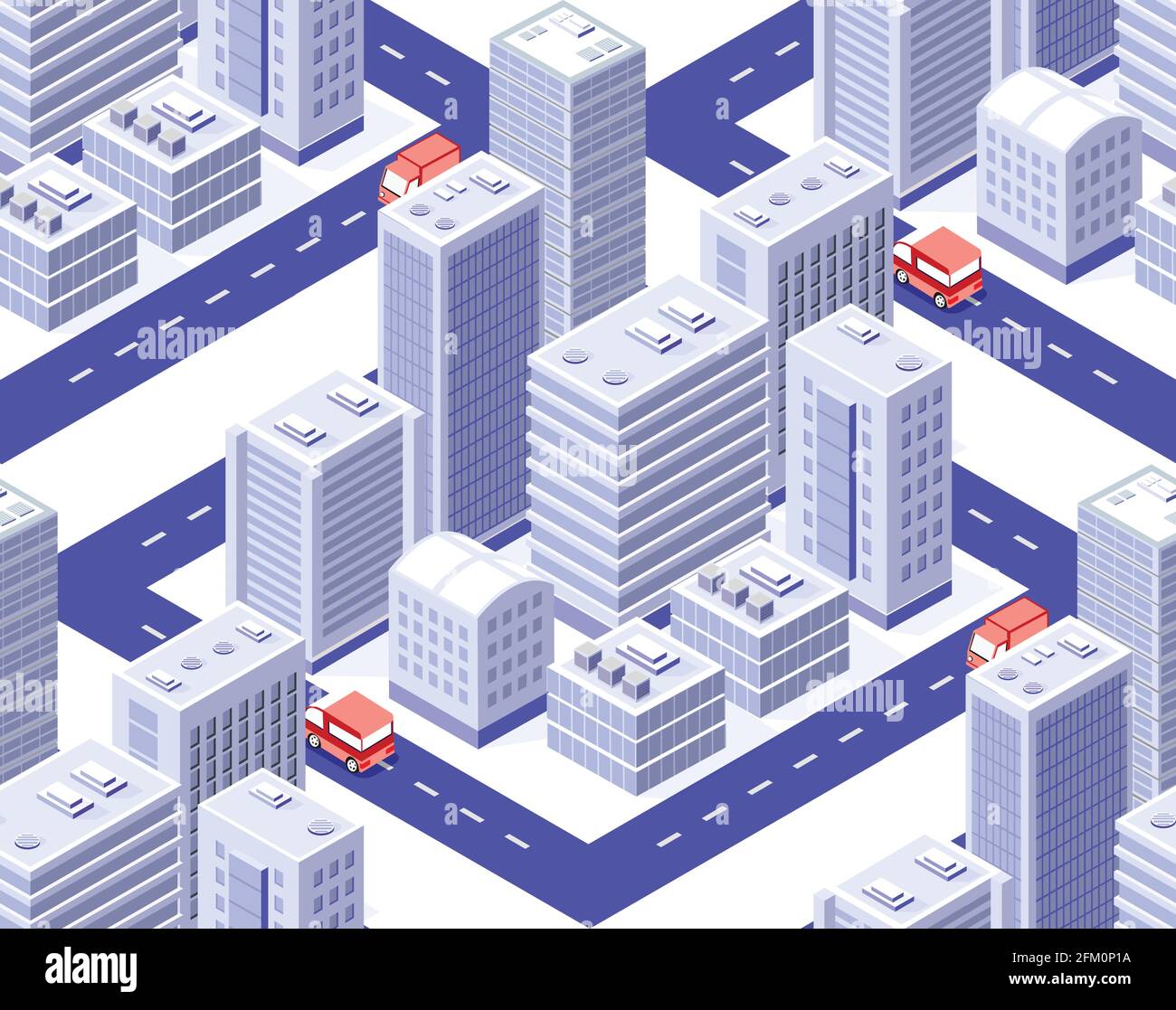 Seamless repeating pattern city isometric architecture business Stock ...