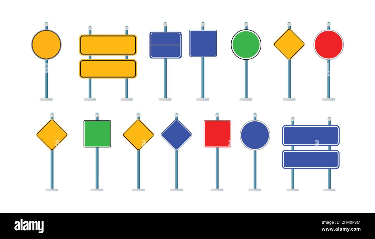 The road traffic signs set, crossroad intersection road street Stock ...