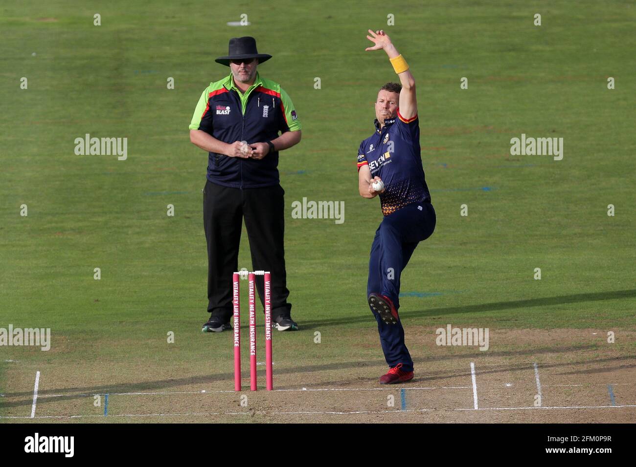 Peter Siddle in bowling action for Essex during Glamorgan vs Essex ...